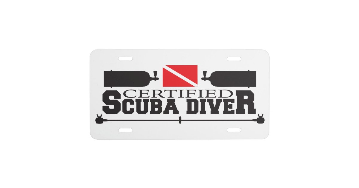 Certified Scuba Diver License Plate | Zazzle