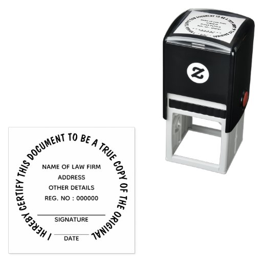 Certified true copy of original | round self-inking stamp | Zazzle