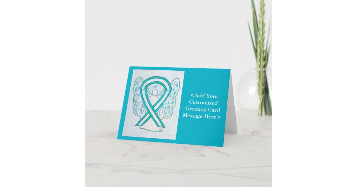 Cervical Cancer Awareness Ribbon Angel Cards | Zazzle
