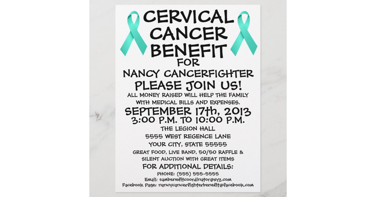 Cervical Cancer Benefit Flyer | Zazzle