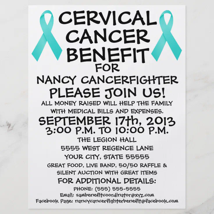 Cervical Cancer Benefit Flyer | Zazzle