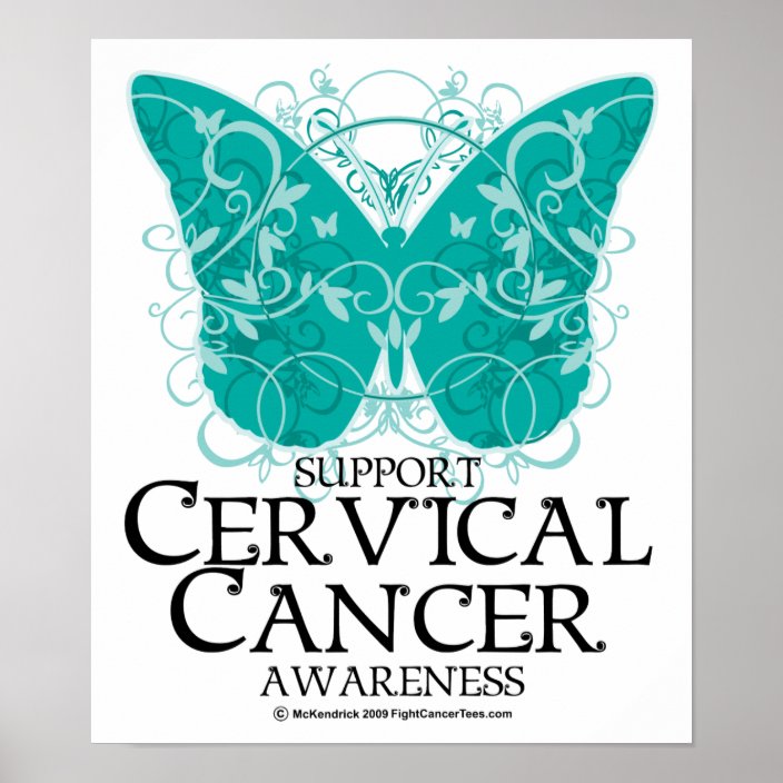 Cervical Cancer Butterfly Poster | Zazzle.com