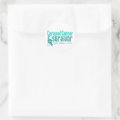 Cervical Cancer Survivor Flower Ribbon Classic Round Sticker | Zazzle