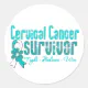 Cervical Cancer Survivor Flower Ribbon Classic Round Sticker | Zazzle