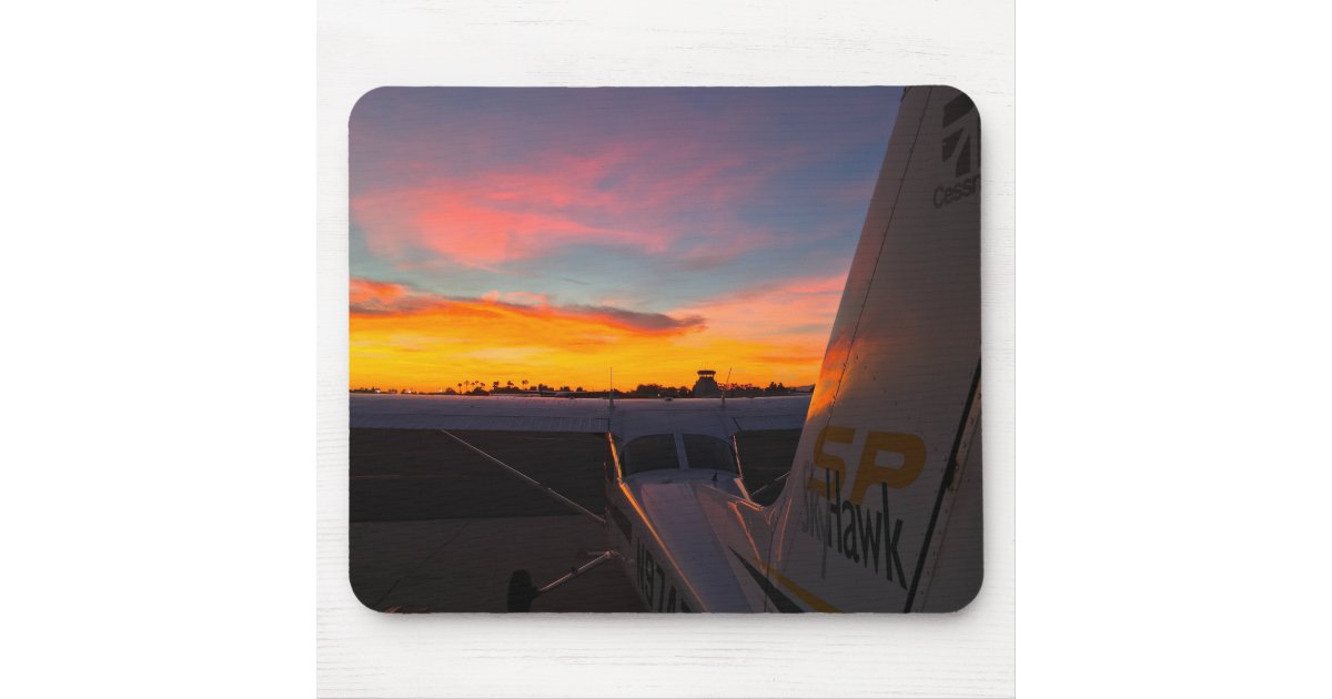Cessna 172 in sunset mouse pad | Zazzle