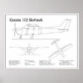 Cessna 172 Skyhawk - Airplane Blueprint Plans BD Poster | Zazzle