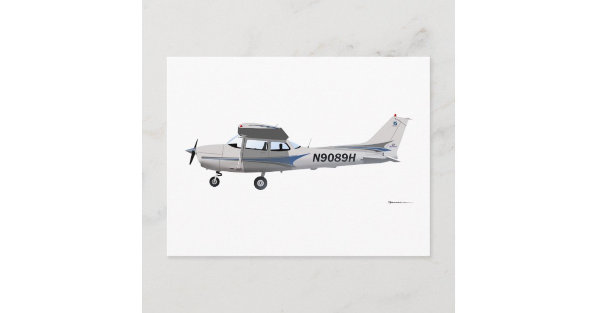 Cessna 172 Skyhawk Blue Postcard | Zazzle