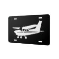 Cessna Airplane Pilot Aviation Black and White Car License Plate | Zazzle