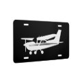 Cessna Airplane Pilot Aviation Black and White Car License Plate | Zazzle