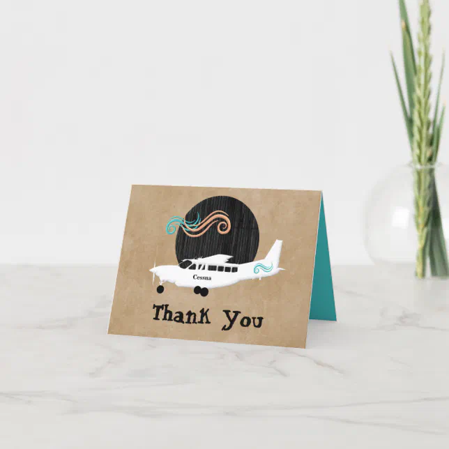 Cessna Airplane Thank You Card | Zazzle