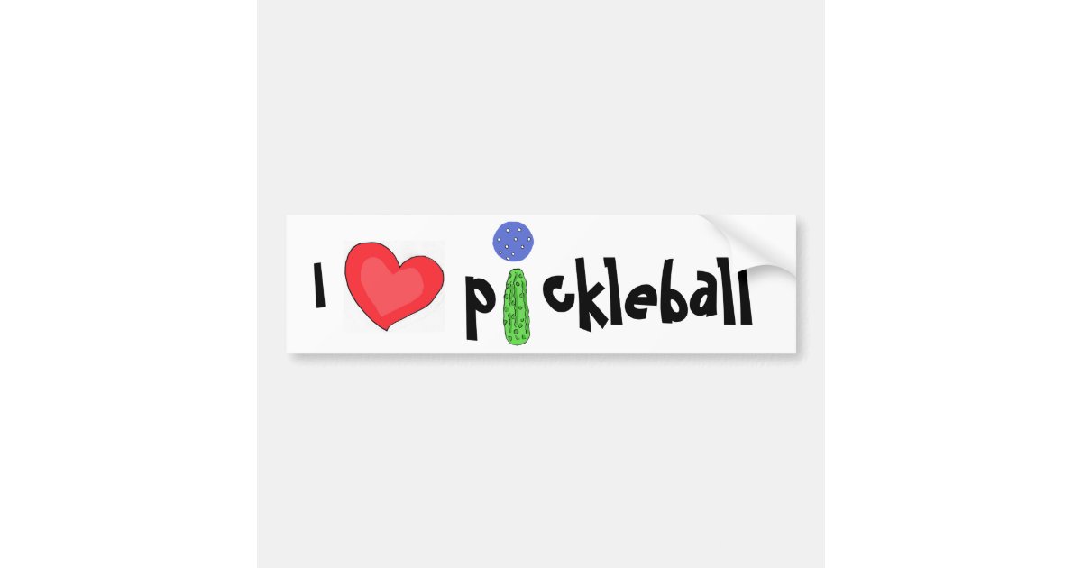 CF- I love pickleball bumper sticker | Zazzle