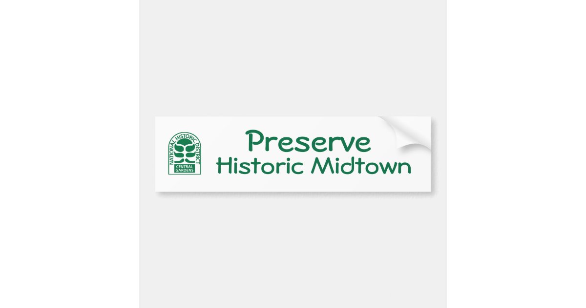 CGA Logo Preserve Historic Midtown Bumper Sticker | Zazzle