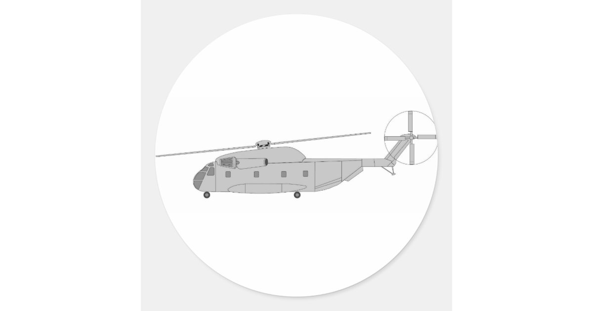 CH-53D cargo helicopter Classic Round Sticker | Zazzle