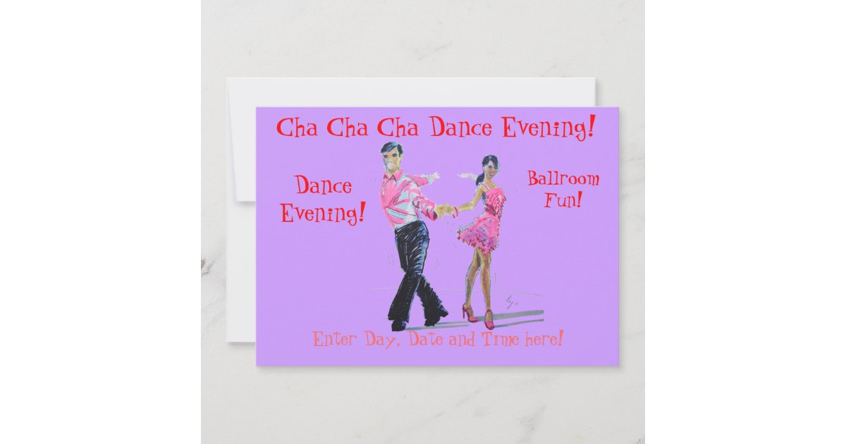 Cha Cha Cha Ballroom Dancing Invitation | Zazzle