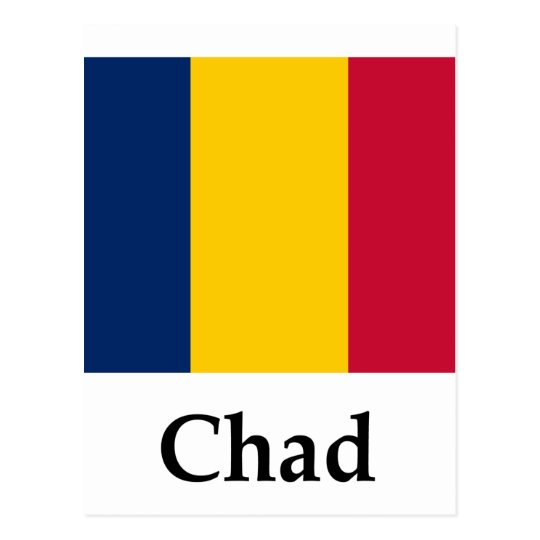 Chad Flag And Name Postcard | Zazzle.com
