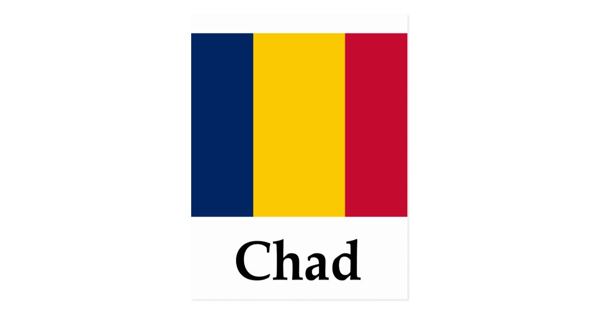 Chad Flag And Name Postcard | Zazzle.com