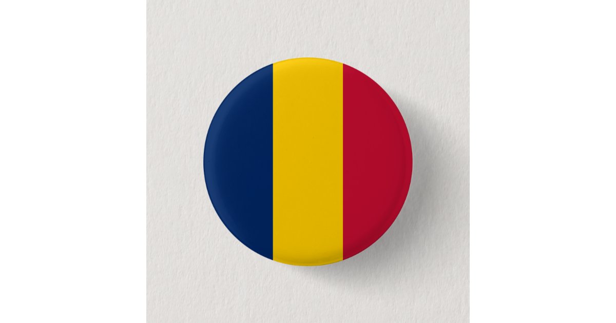 Chadian Flag, Flag of Chad Button | Zazzle