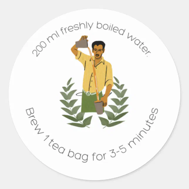 Chai tea instructions classic round sticker | Zazzle