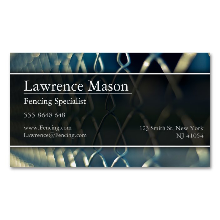 Chain Link Fencing / Fence Photo Business Card | Zazzle.com