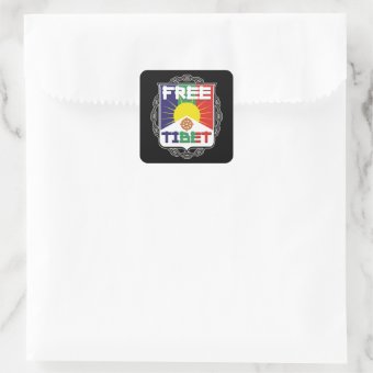 Chained Free Tibet Square Sticker | Zazzle