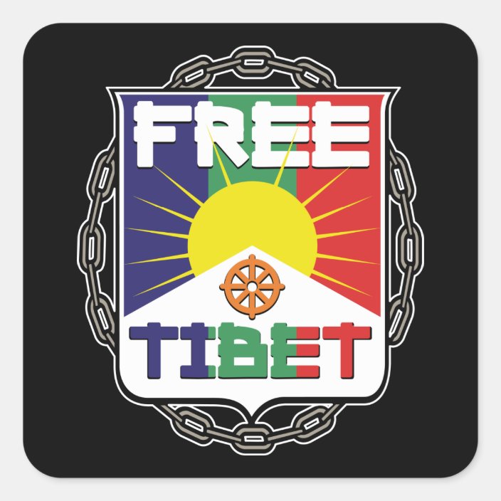 Chained Free Tibet Square Sticker | Zazzle.com