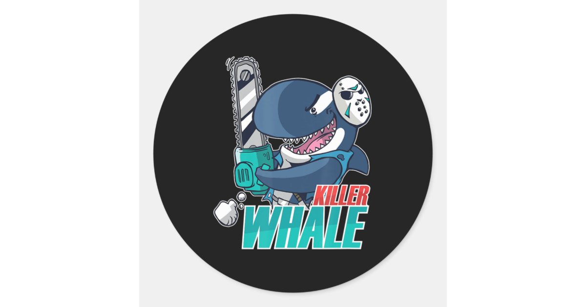 Chainsaw Killer Whale Costume Fun Orca Halloween Classic Round Sticker ...