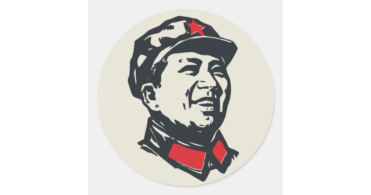 Chairman Mao Portrait Classic Round Sticker | Zazzle