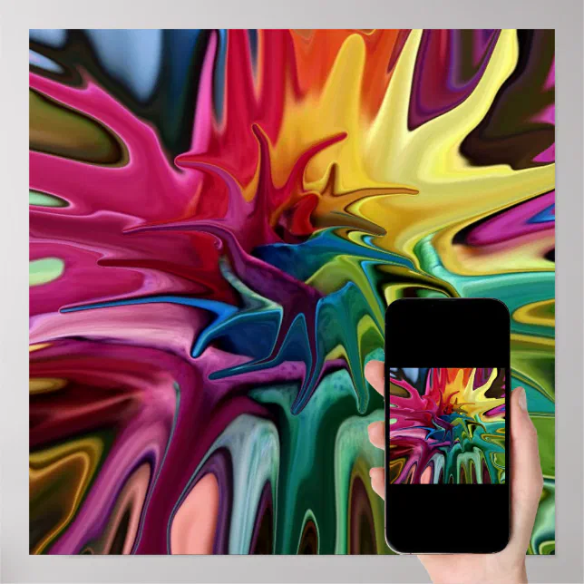 Chakra Balance Bright Colorful Abstract Poster | Zazzle