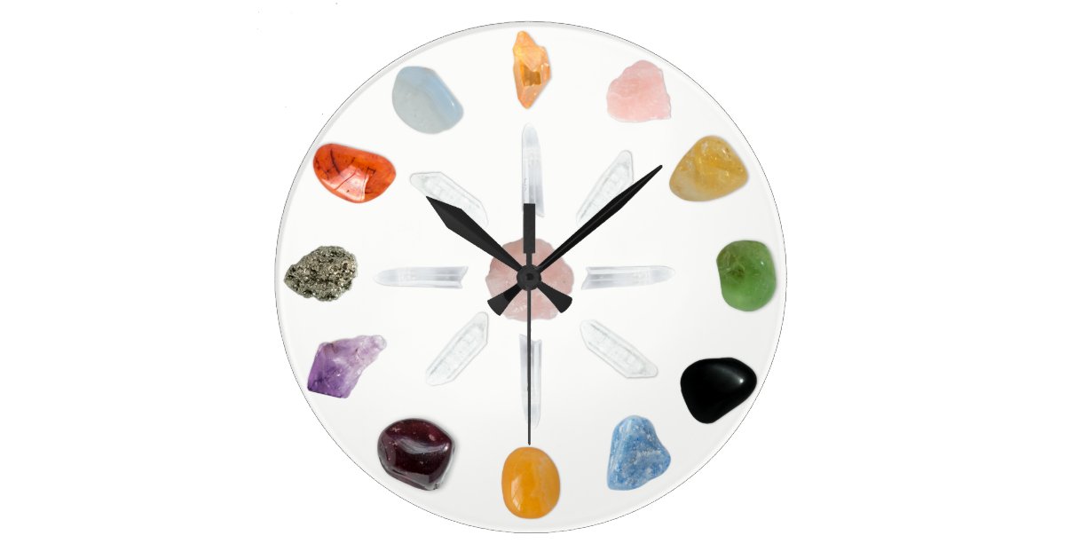 Chakra Crystal Energy Gemstone Large Clock | Zazzle.com