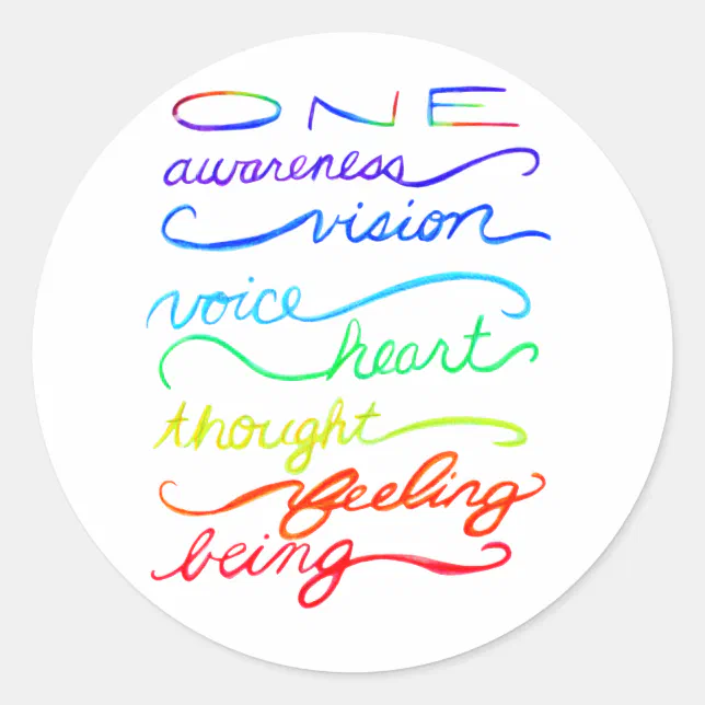 Chakra Inspirational Words Custom Sticker Decals | Zazzle
