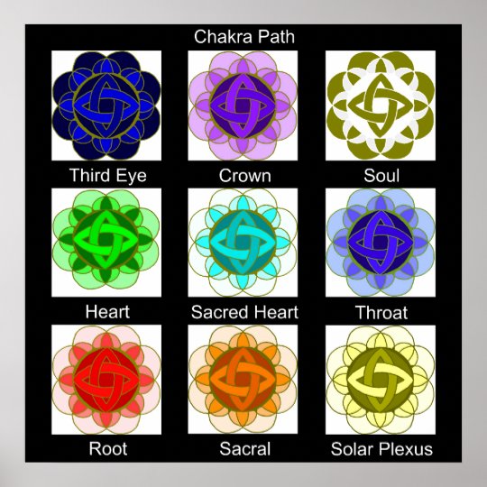 "Chakra Path" Poster (with labels) | Zazzle.com