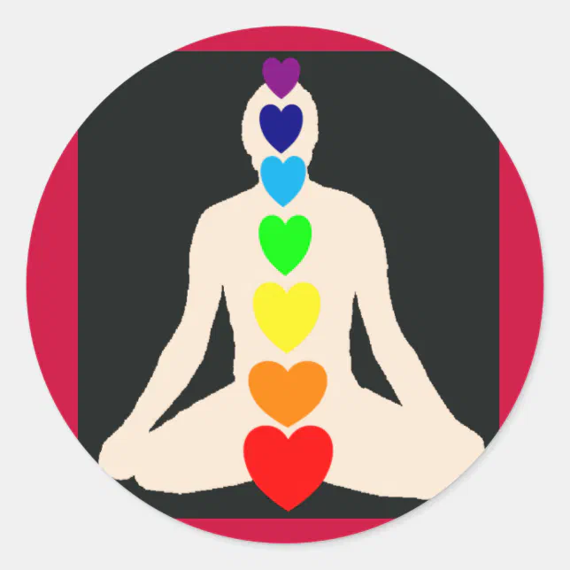 Chakra Yoga Lotus Position Gifts Classic Round Sticker | Zazzle