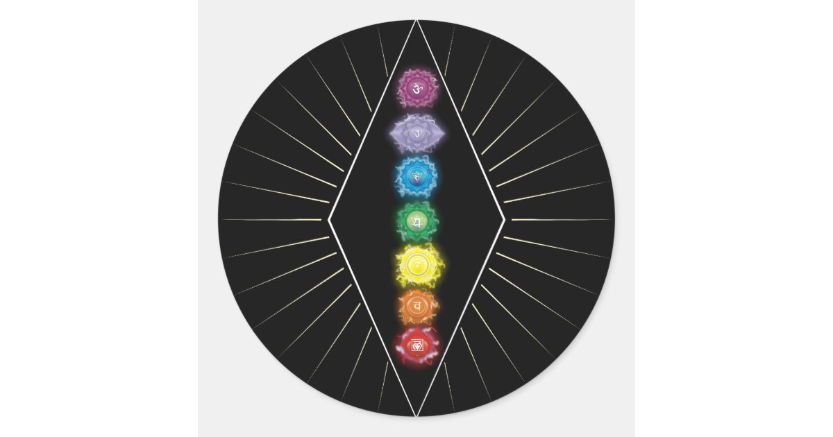 Chakras energy classic round sticker | Zazzle