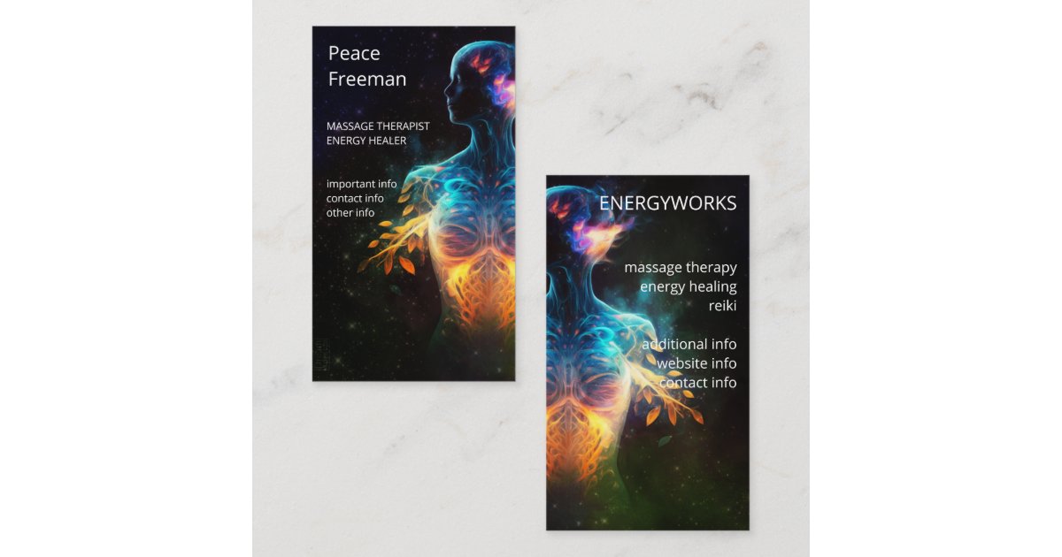 Chakras | Human Auras | Energy Healer Business Card | Zazzle