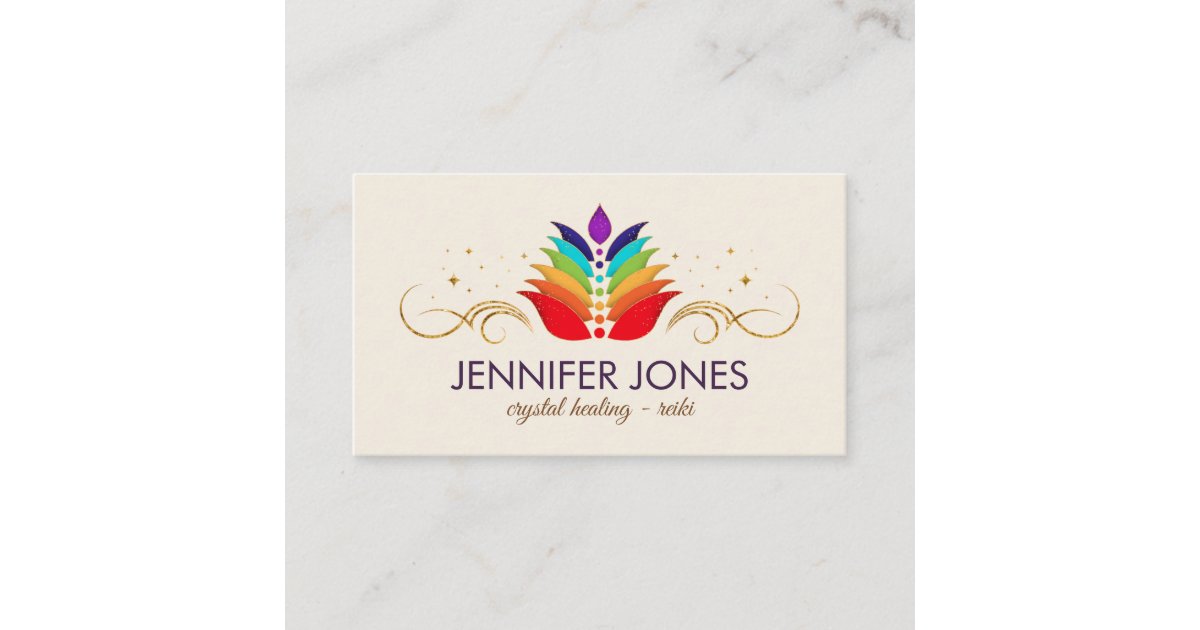 Chakras - Lotus - Energy Healing Business Card | Zazzle
