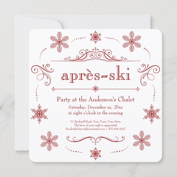 Chalet Winter Holiday Party or Après-ski Cocktails Invitation | Zazzle