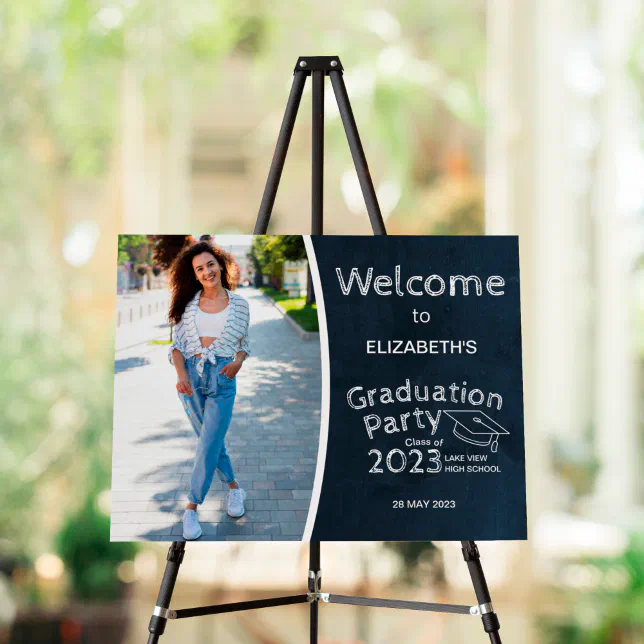 Chalk High School Photo Grad Party Welcome Sign | Zazzle