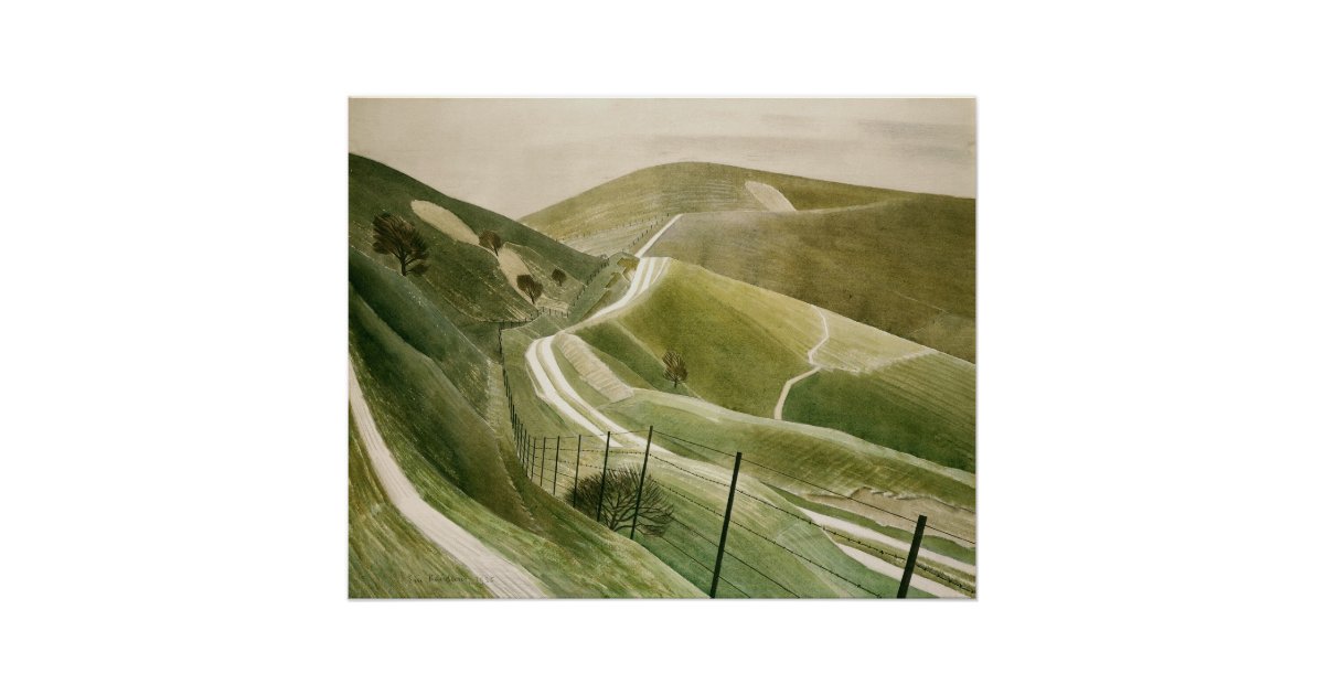 Chalk Paths By Eric Ravilious, 1935 Poster | Zazzle