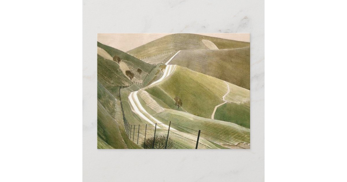 Chalk Paths By Eric Ravilious Postcard | Zazzle