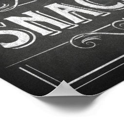 Chalk Style SNACKS Sign Print | Zazzle