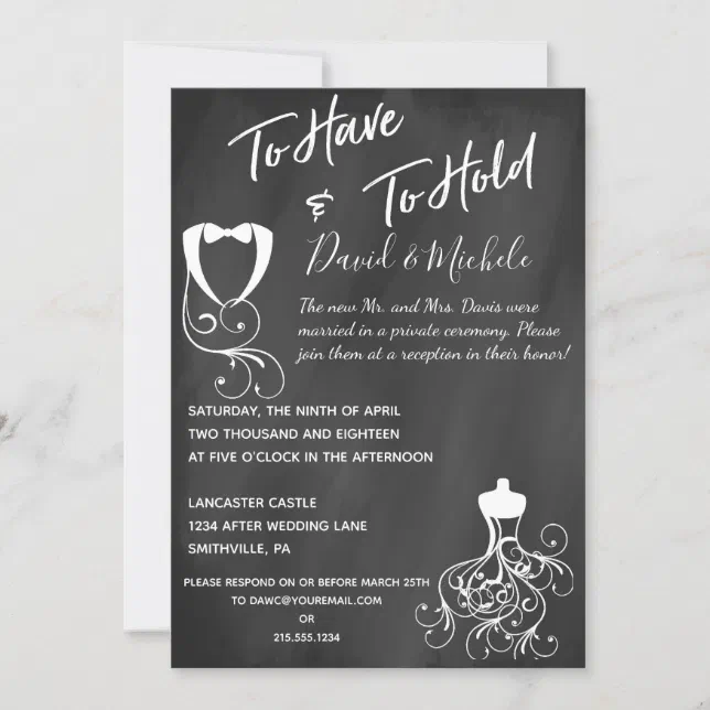 Chalkboard After Post Wedding Party Invitation Zazzle chalkboard-after-post-wedding-party-invitation-zazzle