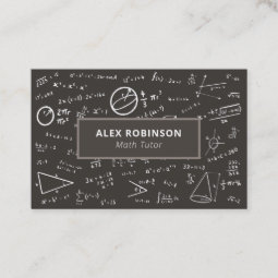 Chalkboard Algebra Math Tutor business card | Zazzle