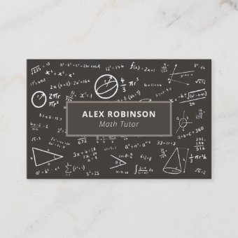 Chalkboard Algebra Math Tutor business card | Zazzle