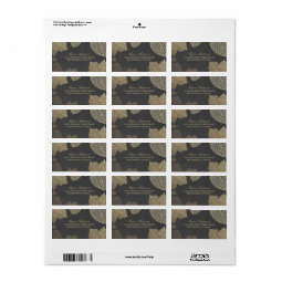 Chalkboard and Gold Leaves Fall Wedding Label | Zazzle