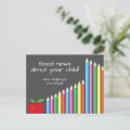 Chalkboard and Pencils | Good News From School Postcard | Zazzle
