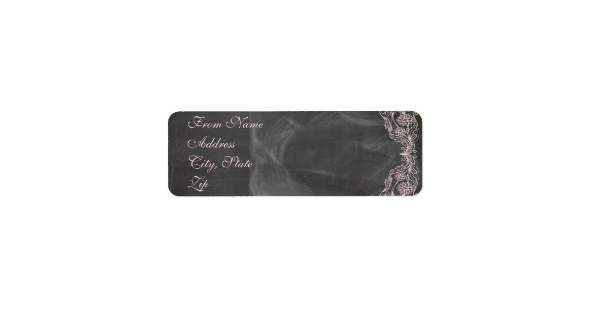 Chalkboard Antique Pink Floral Address Label | Zazzle