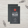 Chalkboard Apple Teacher Business Card | Zazzle