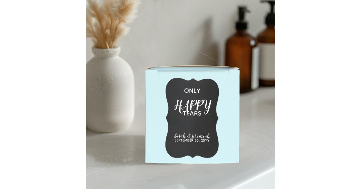 Chalkboard Aqua Mini Wedding Tissue Boxes | Zazzle