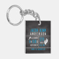 Chalkboard Baby Boy Birth Announcement Photo Keychain | Zazzle