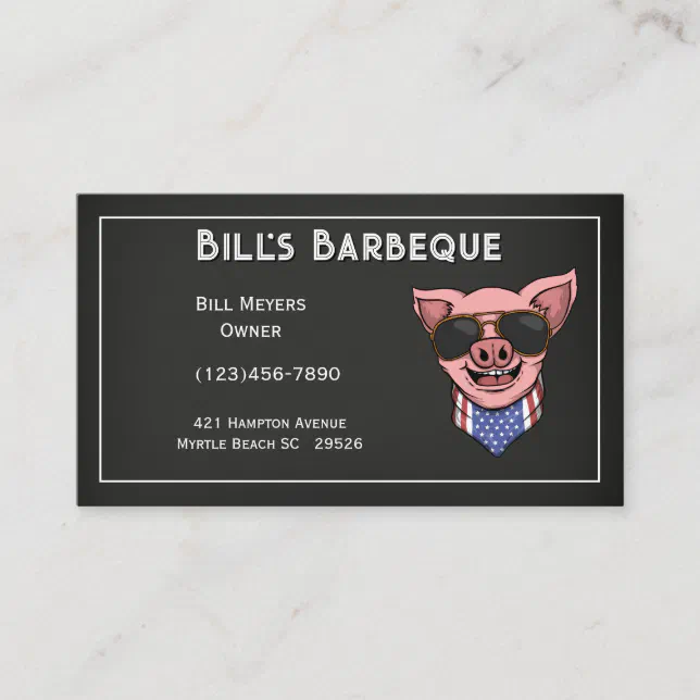 Chalkboard Barbecue Business Card | Zazzle